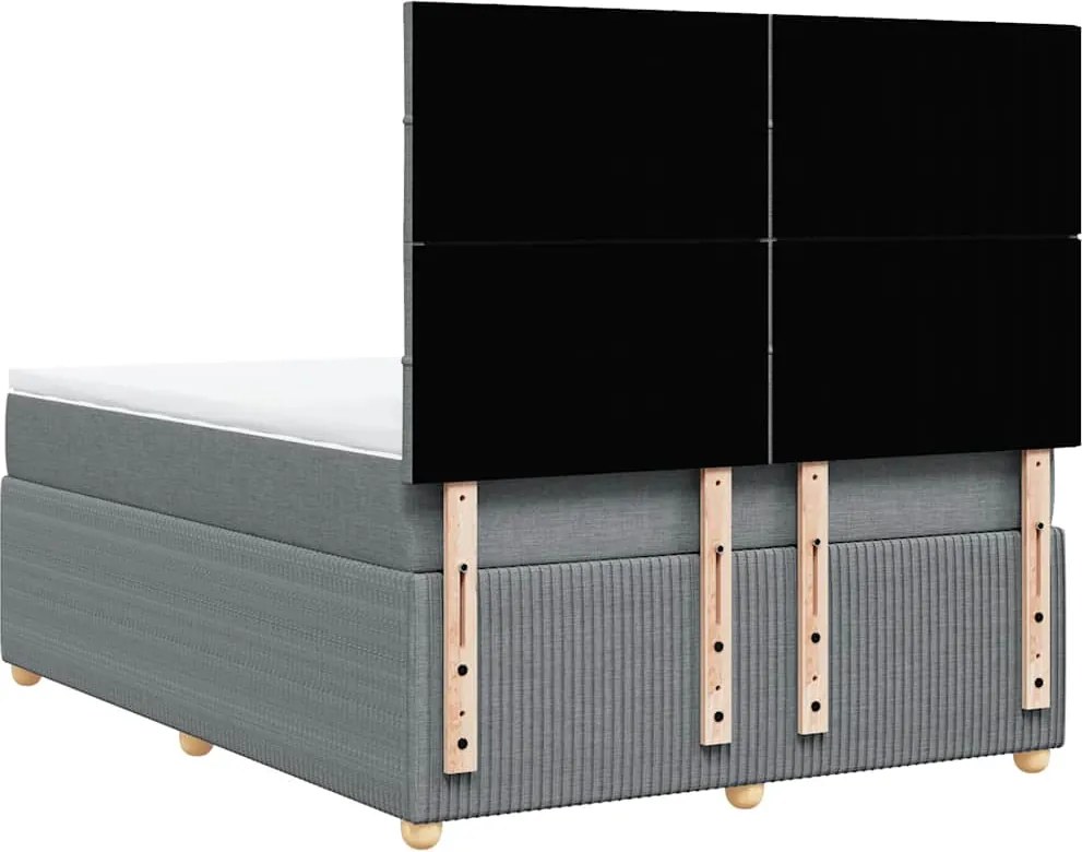 Box spring postel s matrací světle šedá 140 x 200 cm textil 3292079