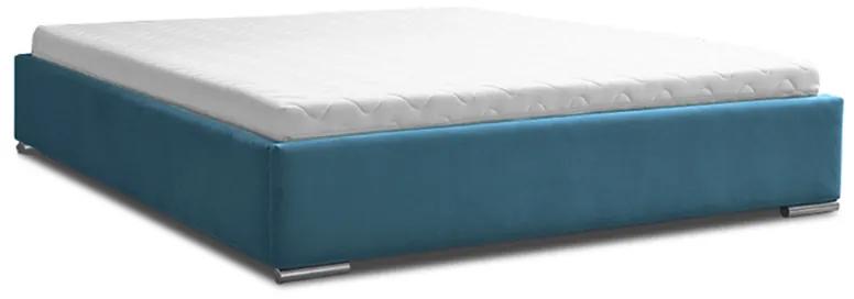 Eka Čalouněná postel LANA 120 x 200 cm Barva látky Trinity: (2313) Modrá, Úložný prostor: S kovovým rámem úložného prostoru