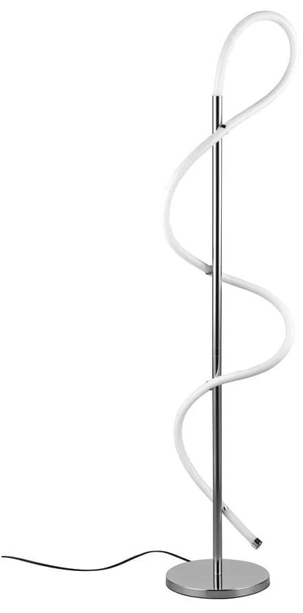 LED stojací lampa v leskle stříbrné barvě (výška 135 cm) Argos – Trio