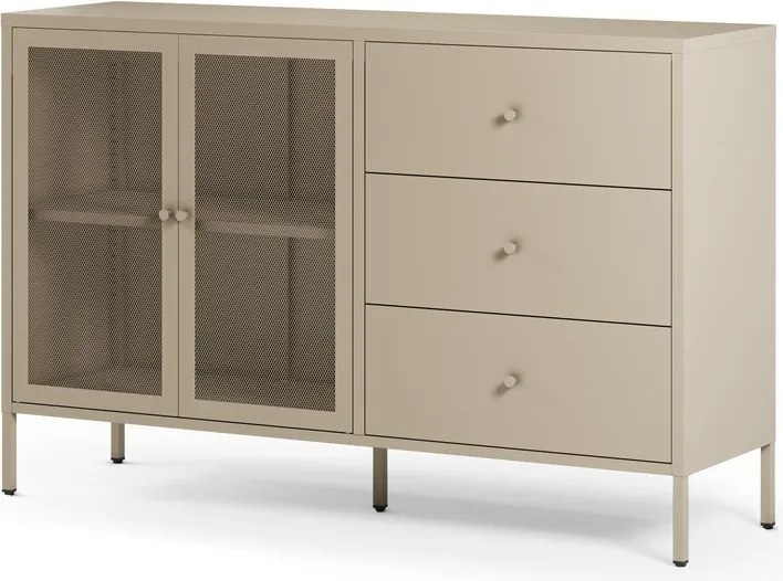 Krémová kovová komoda 140x90x40 cm Fayna – Marckeric