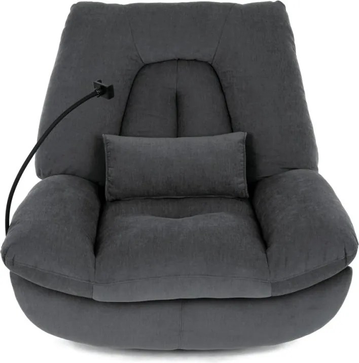 Polohovací křeslo TV-7081 GREY2, elektrické zabudované ovládání, látka, šedá (118 x 112) cm
