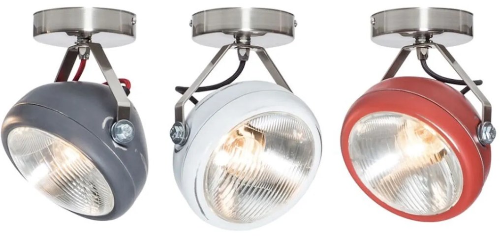 Lichtlab Designové stropní svítidlo No. 7 vintage, ø 18 cm Barva: Červená