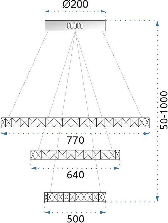 Toolight Toolight, LED křišťálové závěsné svítidlo APP772-3CP, chromová, OSW-05023