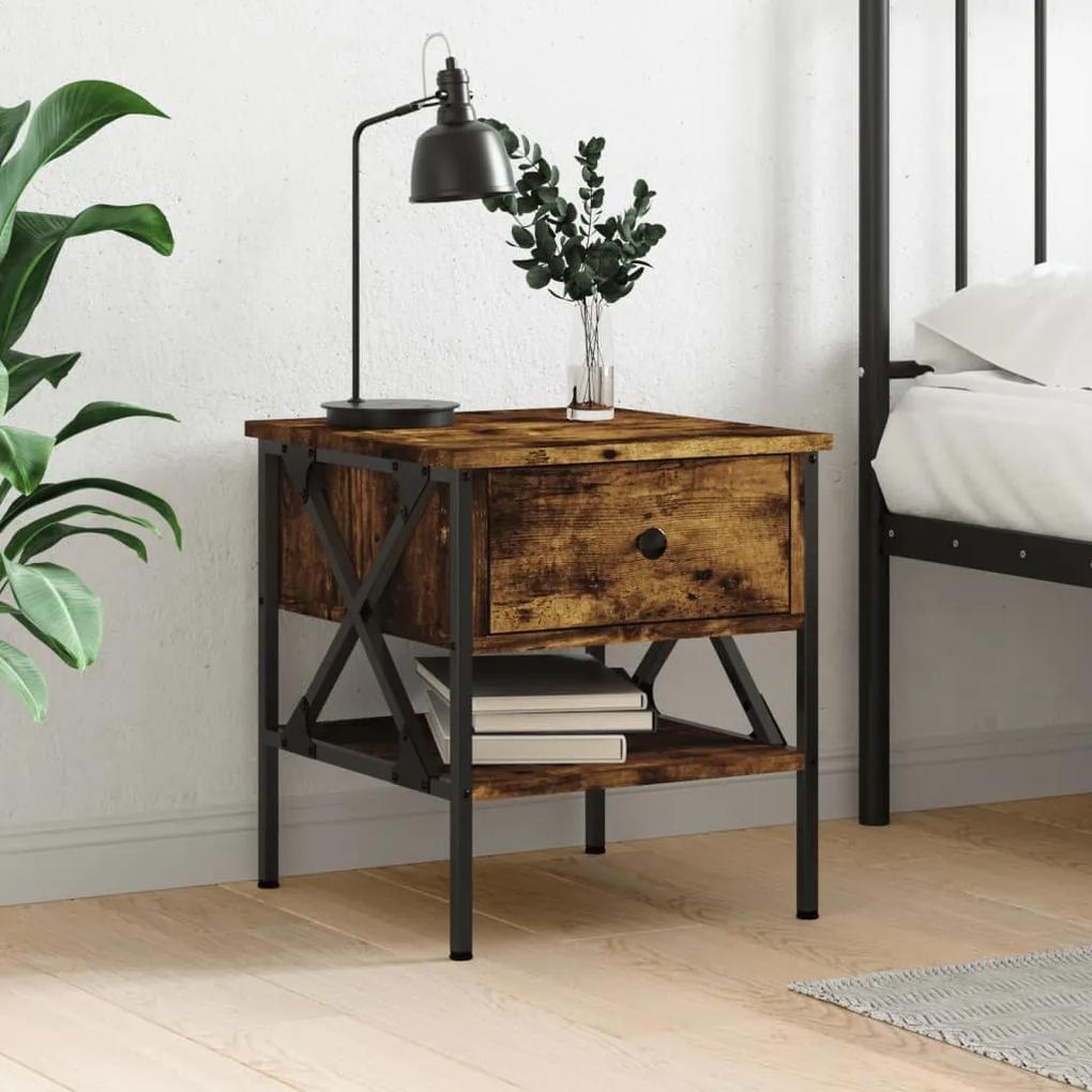 vidaXL Noční stolek 40 x 42 x 45 cm kompozitní dřevo [825959] Barva: šedá sonoma