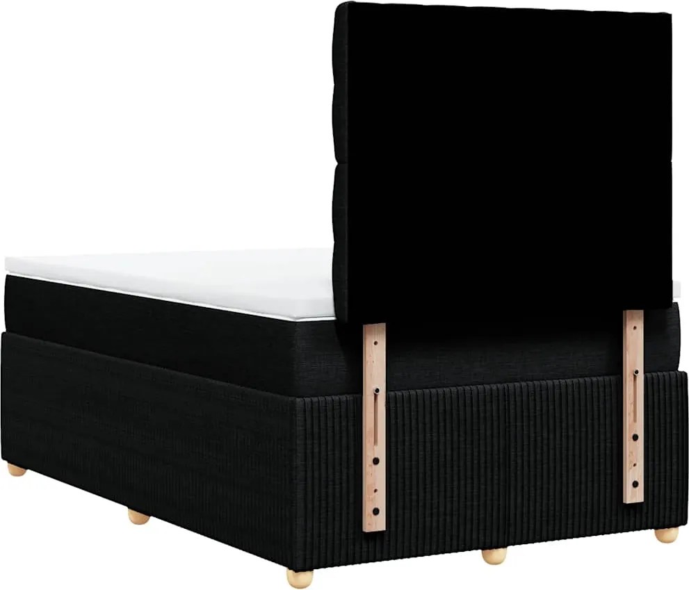 Box spring postel s matrací černá 120x200 cm textil 3292032