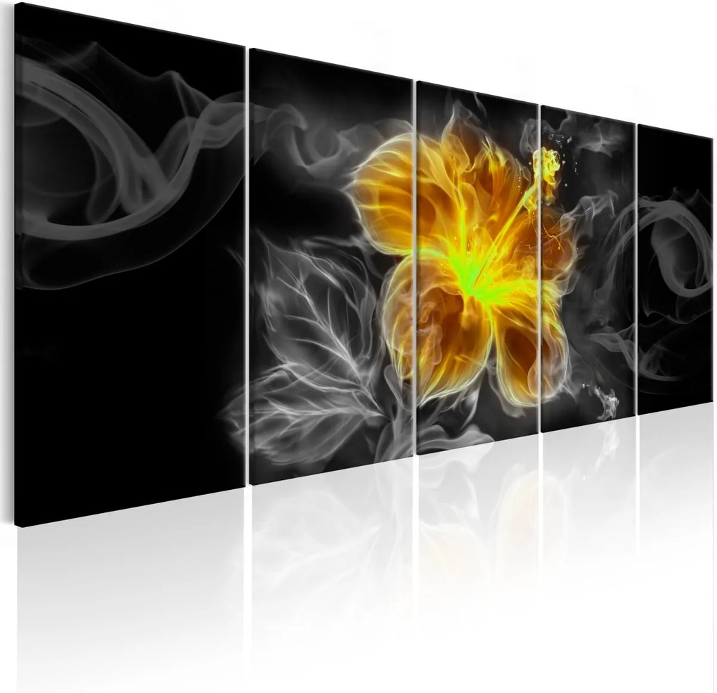 Vícedílné obrazy na zeď - kouřový květ III (150x60 cm) - Murando DeLuxe