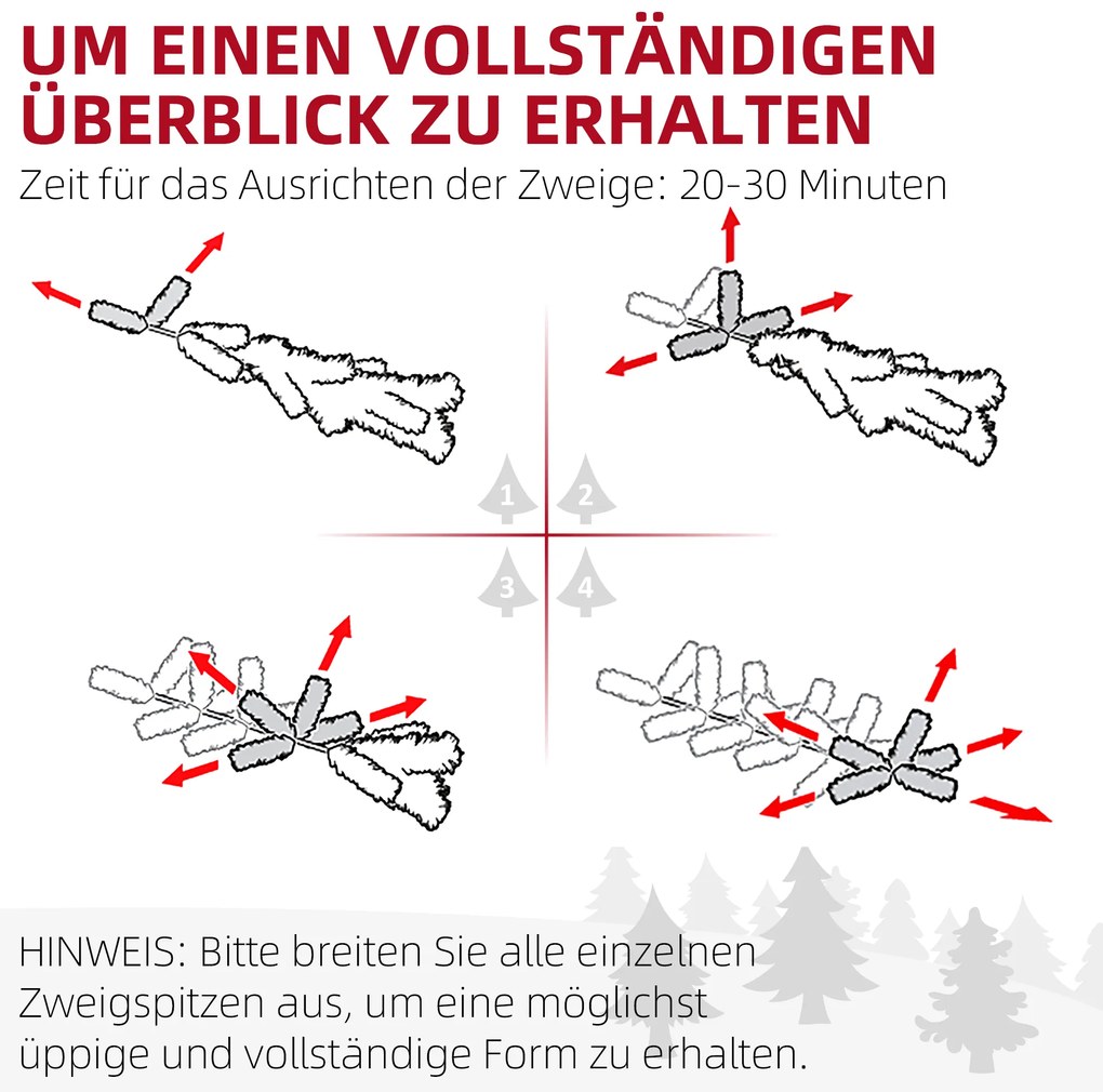 HOMCOM Umělý vánoční stromek 150 cm