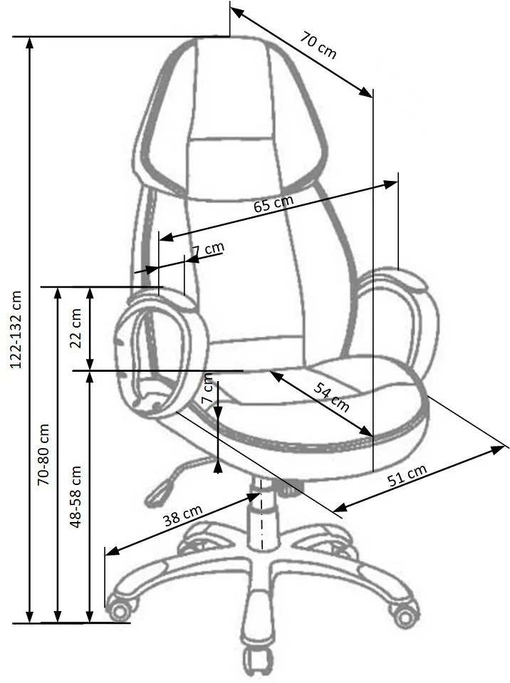 Kancelářské křeslo RUBIN - PU kůže, černá / červená Halmar