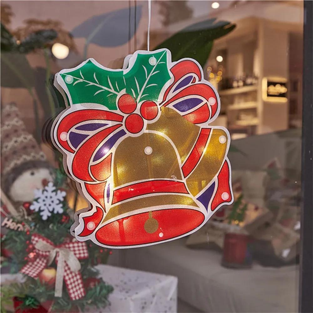 Vánoční LED závěsná dekorace do okna, zvonek