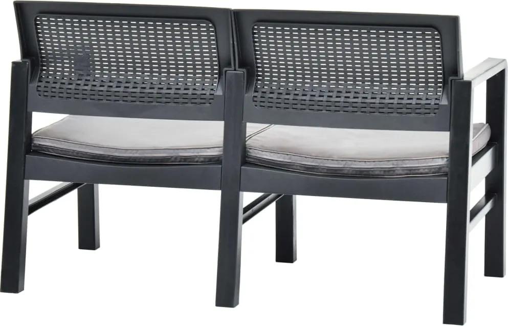 vidaXL 2místná zahradní lavice s poduškami 120 cm plast [48822] Barva: Bílá