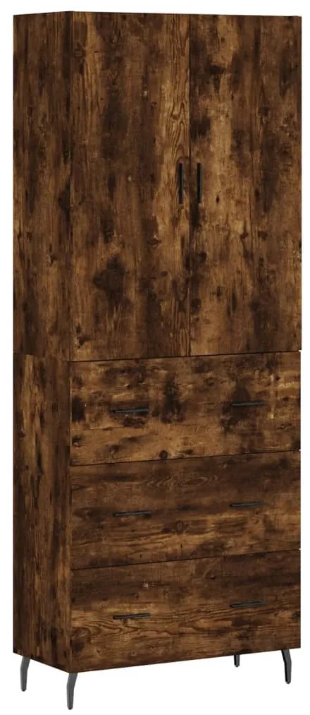 Skříň highboard kouřový dub 69,5 x 34 x 180 cm kompozitní dřevo - Default Title