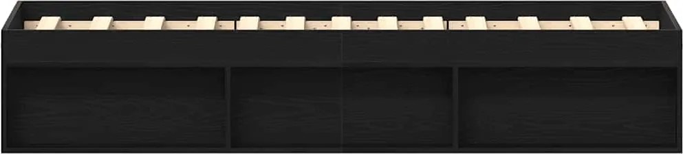 Rám postele bez matrace Dub černý 90x190 cm Dřevěné konstrukce 3329331