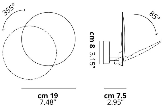 Lodes Puzzle Single Round, svítidlo pro nepřímé osvětlení, 1x15W LED 2700K, černá, prům. 19cm