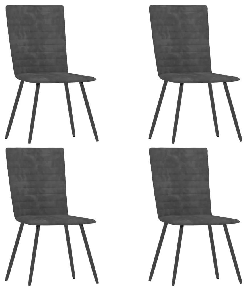 287809 vidaXL Jídelní židle 4 ks šedé samet