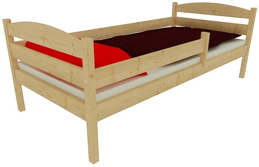 Dětská postel ANNITTI se zábranou vč. roštu Povrchová úprava: moření dub, Ložná plocha: 90 x 200 cm