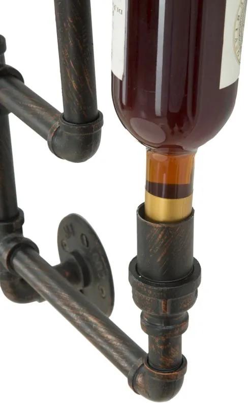 Kovový nástěnný stojan na víno Mauro Ferretti Maniva 8 lahví, černá/měděná