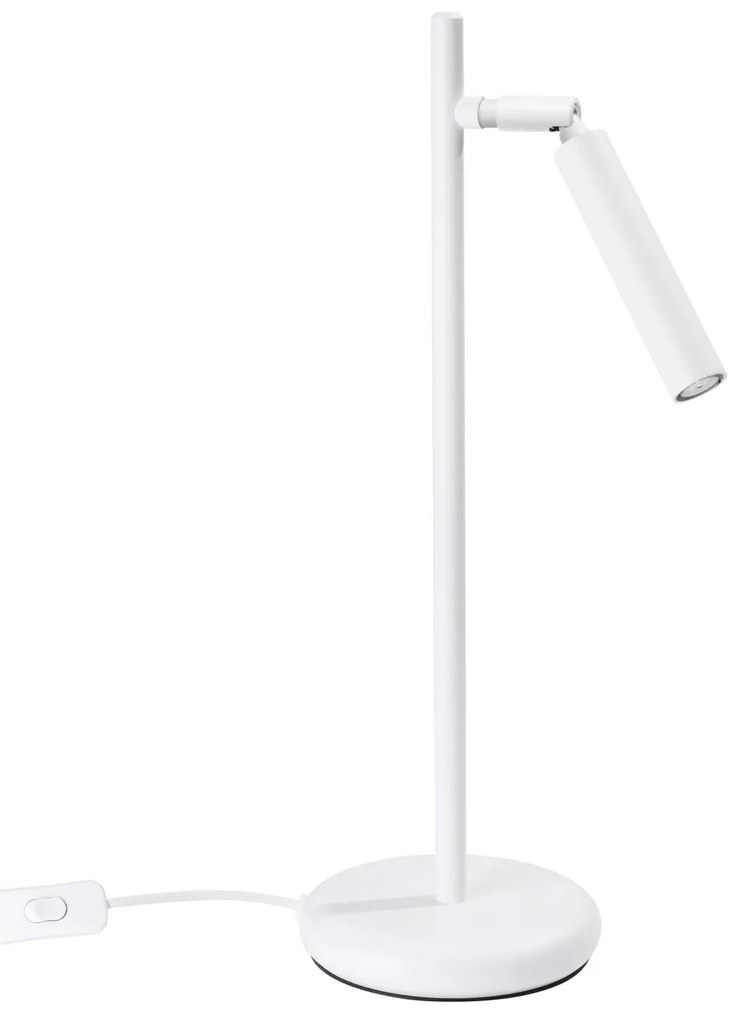 Stolní lampa Pastelo, 1x bílé kovové stínítko
