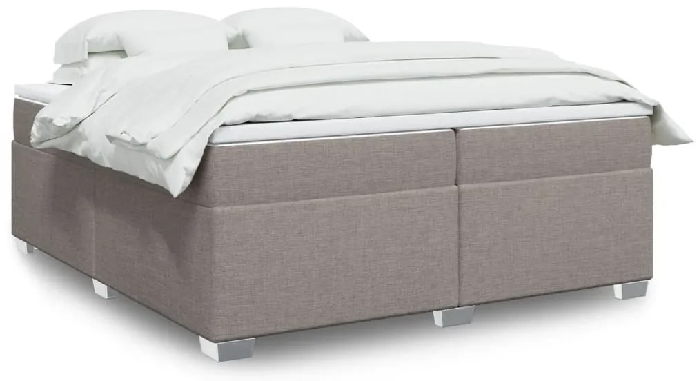 Box spring postel s matrací taupe 200x200 cm textil 3285162