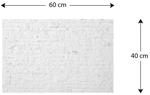 ALLboards magnetický obraz na stěnu bez rámu 40 x 60 cm - fotoobraz bílá cihlová zeď