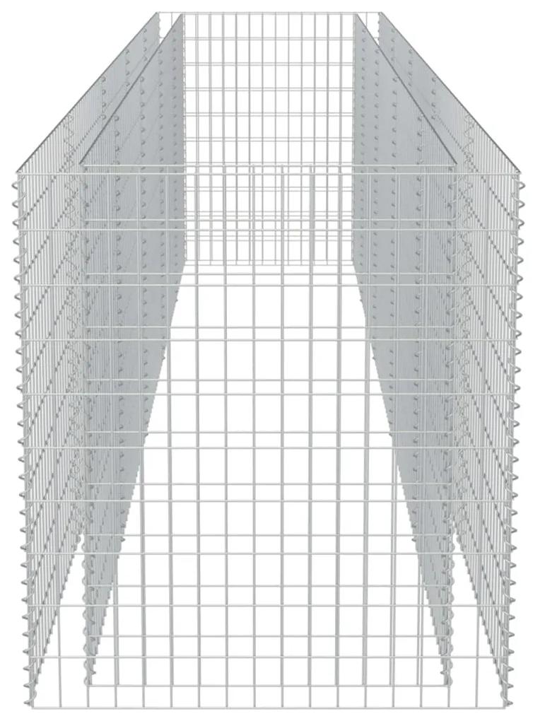 Gabionový vyvýšený záhon pozinkovaná ocel 450 x 90 x 100 cm