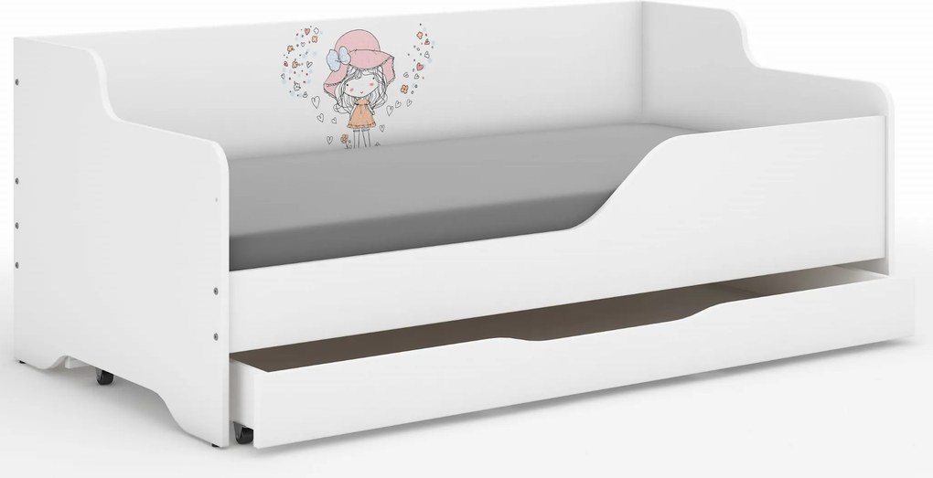 Wooden Toys Dětská postel LILU 160x80 – holčička s balonkem