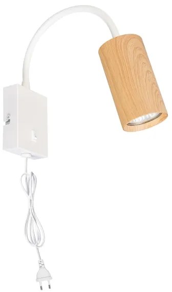Brilagi - Flexibilní nástěnná lampa SELE 1xGU10/30W/230V bílá/dekor dubu
