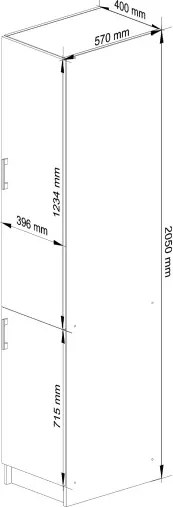 Kuchyňská skříňka LIMA S40/205/55 bílá / dub sonoma