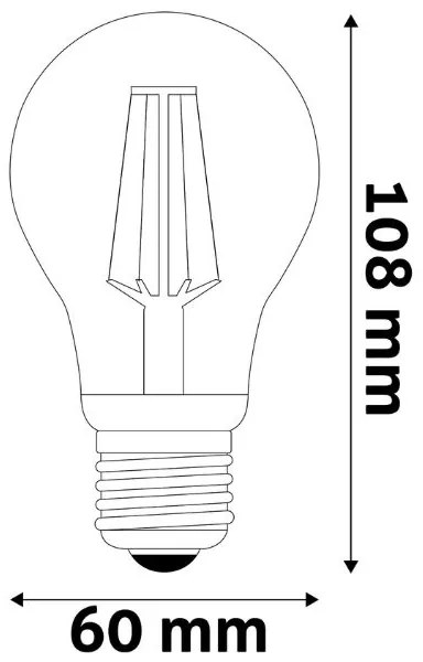 Ultra úsporná prémiová retro LED žárovka E27 4,9W 806lm A60 teplá filament ekv. 60W 3 roky