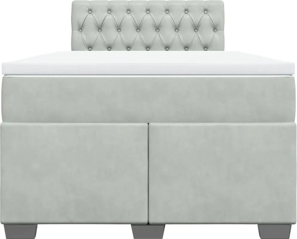 Box spring postel s matrací světle šedá 120 x 200 cm samet 3288588