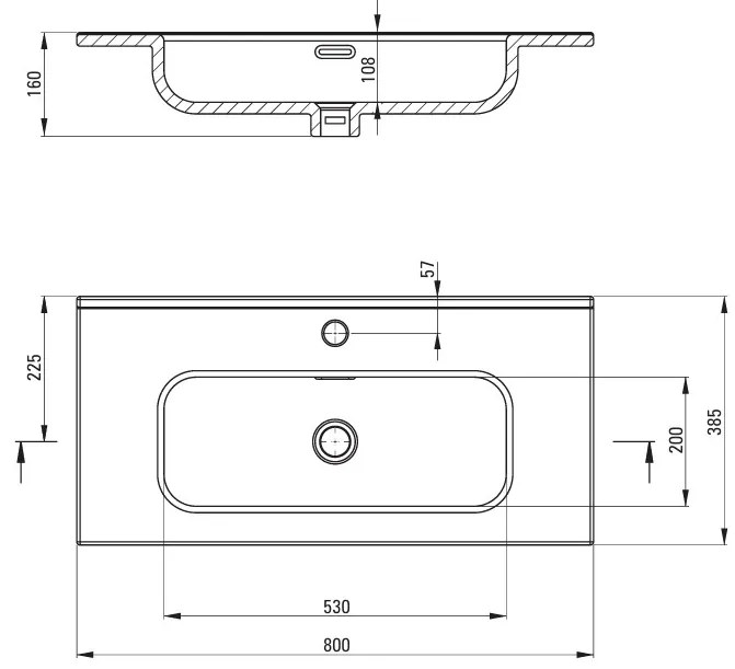 Deante Ceramic washbasin, inset - 80 cm