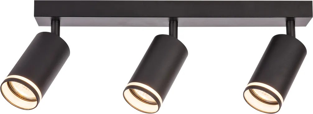 Bodové svítidlo Pipe Ring, 3x černé kovové stínítko, b