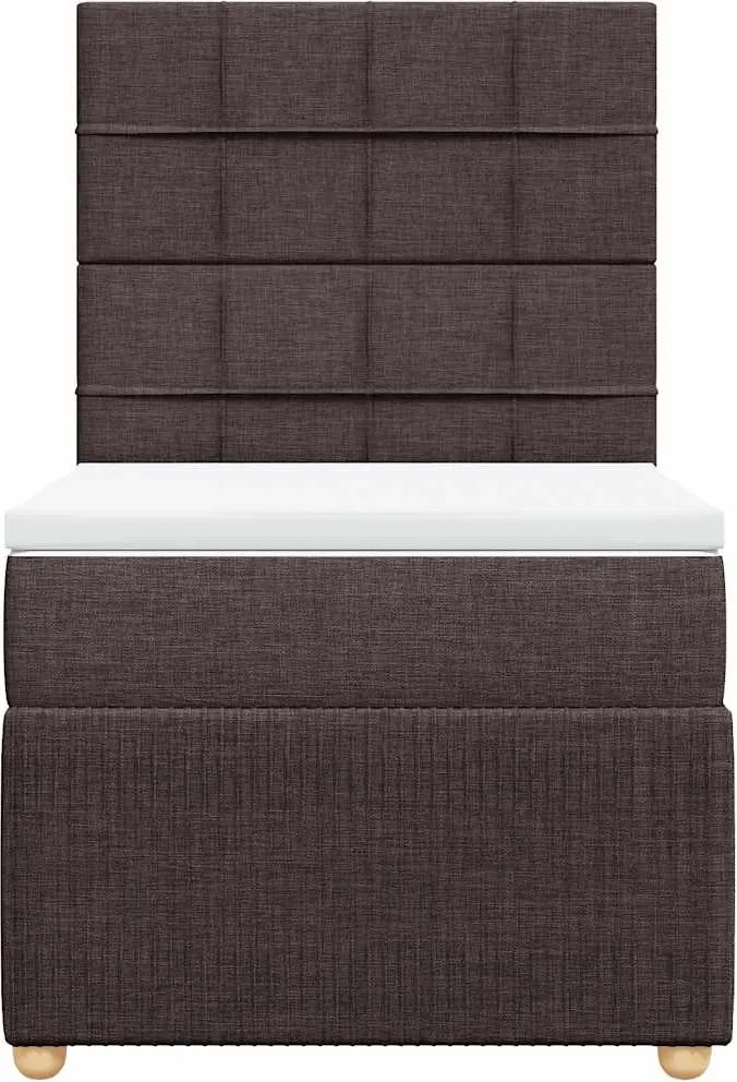 Box spring postel s matrací tmavě hnědá 90x200 cm textil 3291942
