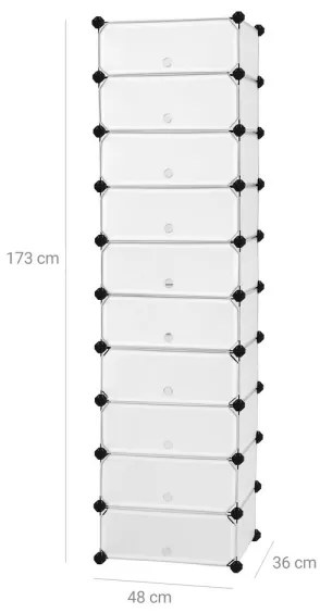 Modulární regál se zásuvkami BOXIFY bílá