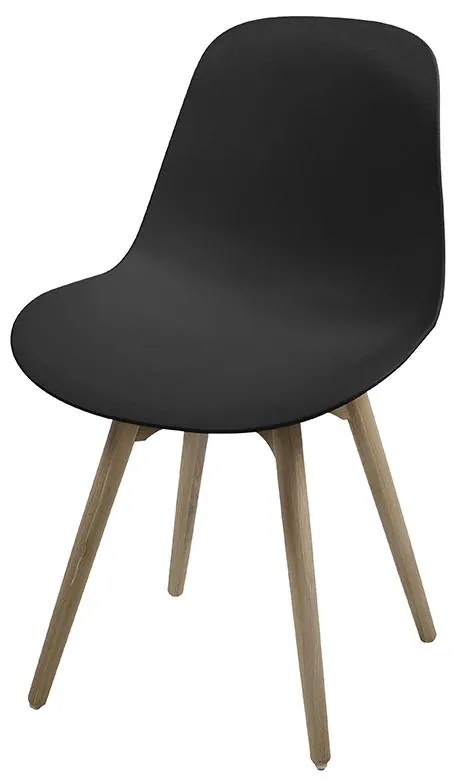 Design by scandinavia Jídelní židle s masivními nohami Shale (SET 2 ks) černá, černá 4927