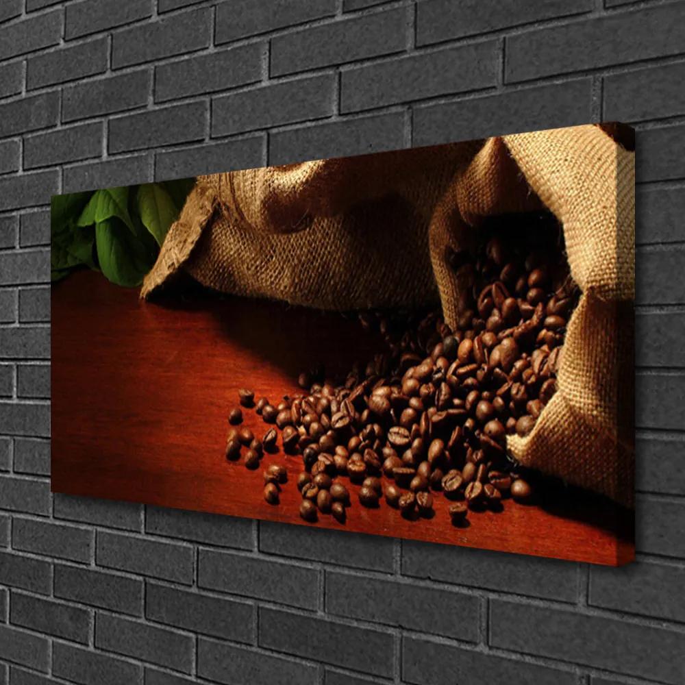 Obraz na plátně Káva Zrnka Kuchyně 140x70 cm
