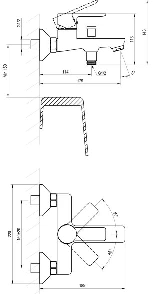 Ravak X070485 - Vanová baterie SOLAR lesklý chrom
