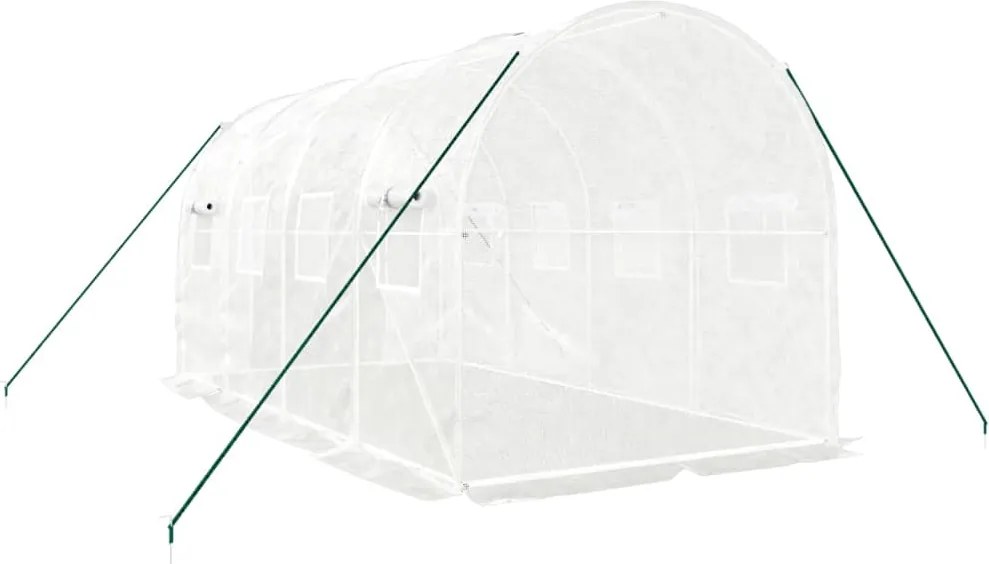 Skleník s ocelovým rámem bílý 8 m² 4 x 2 x 2 m 3188028