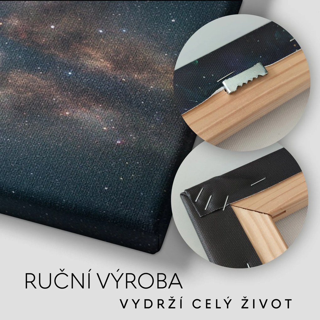 Obraz na plátně - Galaxie Mléčná dráha FeelHappy.cz Velikost obrazu: 120 x 40 cm