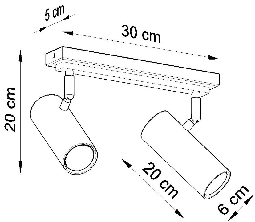 Sollux Lighting Stropní svítidlo DIREZIONE 2 Černá
