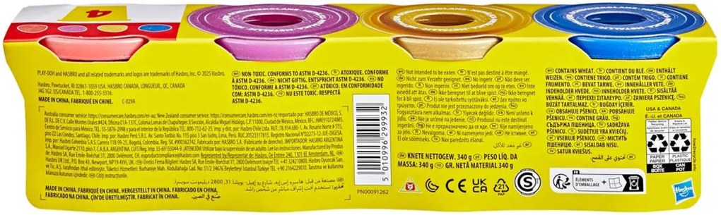 HASBRO PLAY-DOH Modelína kreativní sada 4 kelímky metalické barvy 340g 14g1737