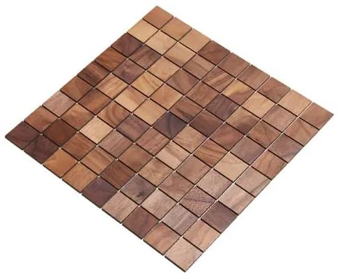 Ořech mozaika- dřevěný obklad 30 x 30 mm