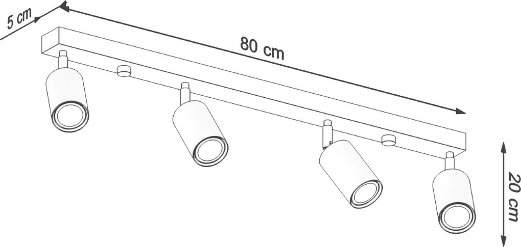 Sollux Lighting Stropní svítidlo BERG 4 přírodní dřevo