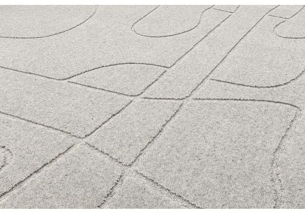 Světle šedý vlněný koberec 200x300 cm Morphic – Agnella