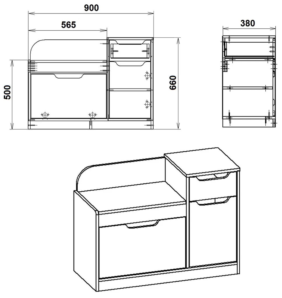 Vomaks Botník TO-12 Barva: wenge + javor