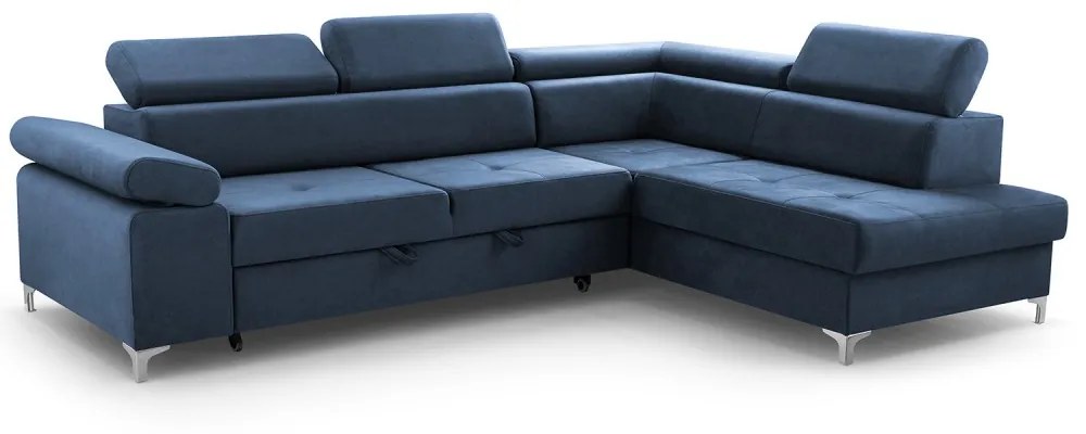 IDZ Rohová sedačka MADRID - 280 x 205 cm Barva látky: Tmavá modrá (Vena 12), Roh sedačky: Levý