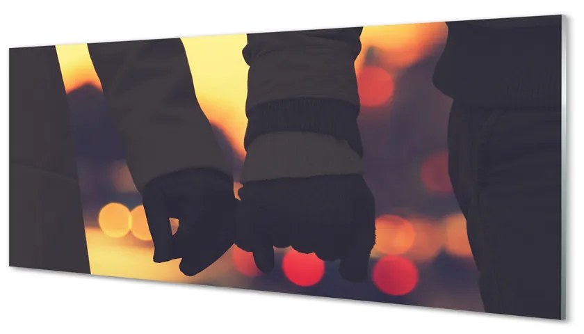akrylový obraz Lidé ruce světla 120x60 cm