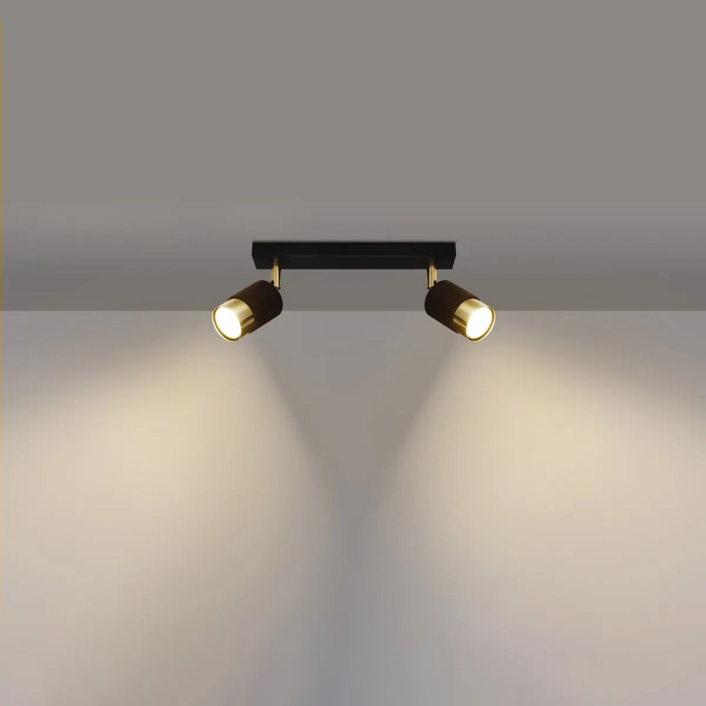 Sollux Lighting Stropní svítidlo NERO 2 černé/zlaté