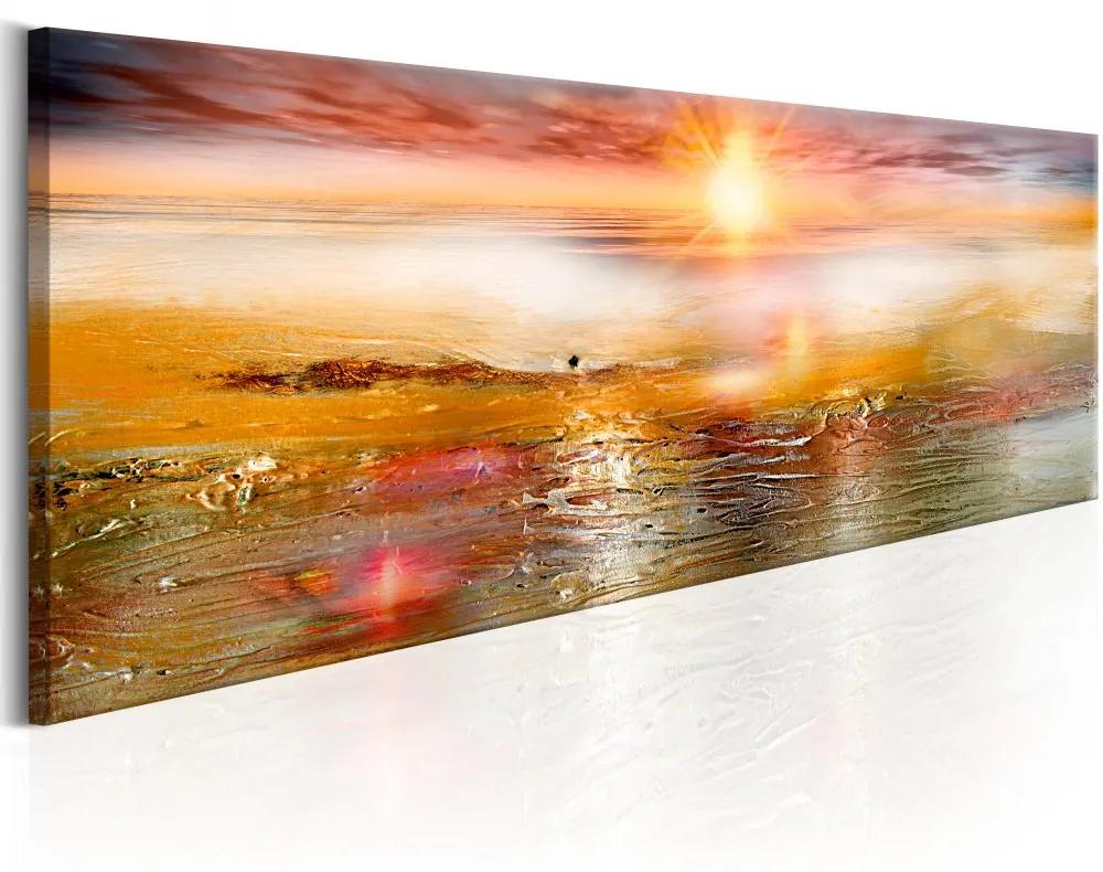 Obraz na plátně Bimago - Orange Sea 150x50 cm