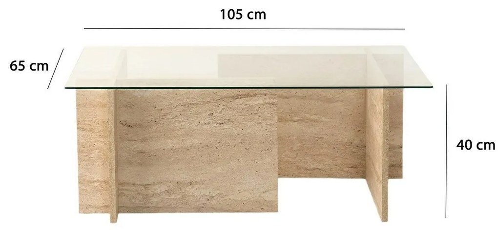 Konferenční stolek New Escape Travertine