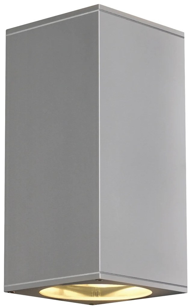 SLV 229574 Theo Big Up-Down Wall, venkovní nástěnné svítidlo, 2x75W GU10 ES111, stříbrnošedá, výška 27cm, IP44